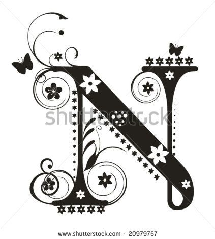 Fancy Letter N Designs - Birthday Letter