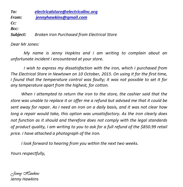 S.D.A. School English A: Exposition (Letters, Memos, E-mails, Reports ...