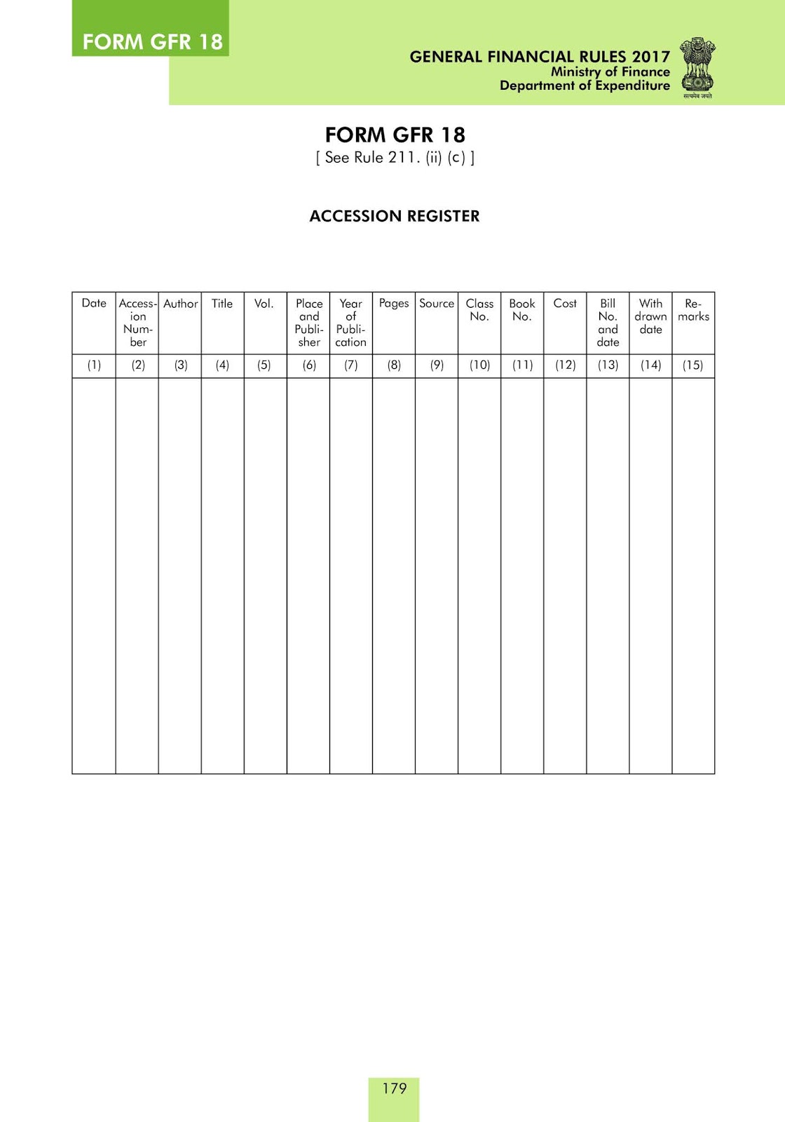 General Financial Rules - 2017: Excerpts concerning Provisions for ...