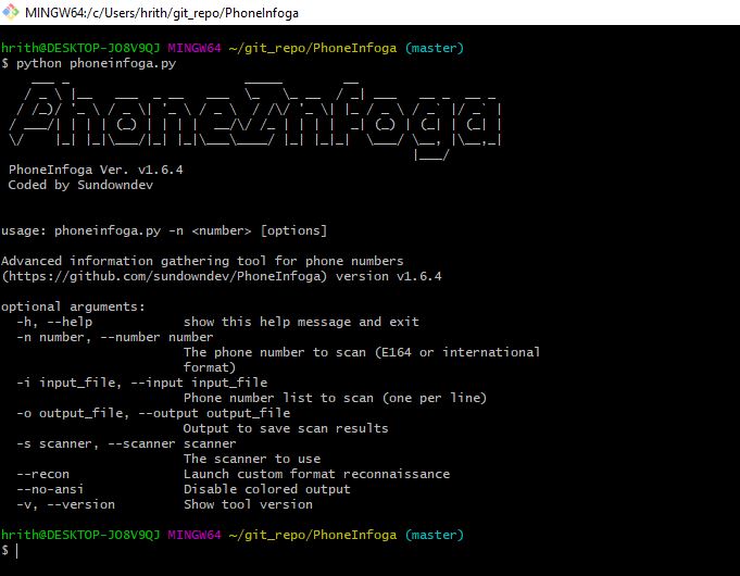 PhoneInfoga : Gather Identifying Information from Phone Numbers