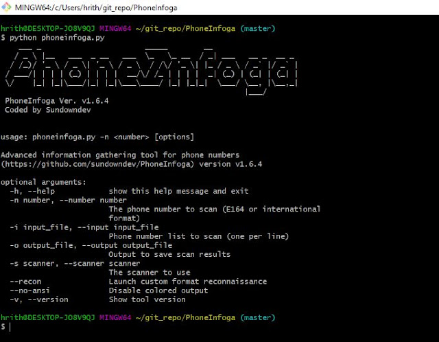 PhoneInfoga : Gather Identifying Information from Phone Numbers
