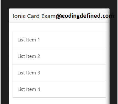 CSS Components in Ionic - Cards - Coding Defined