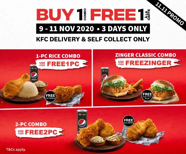 KFC BUY 1 FREE 1