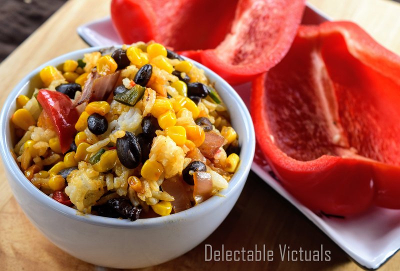 Delectable Victuals: Southwest Rice Stuffed Red Peppers