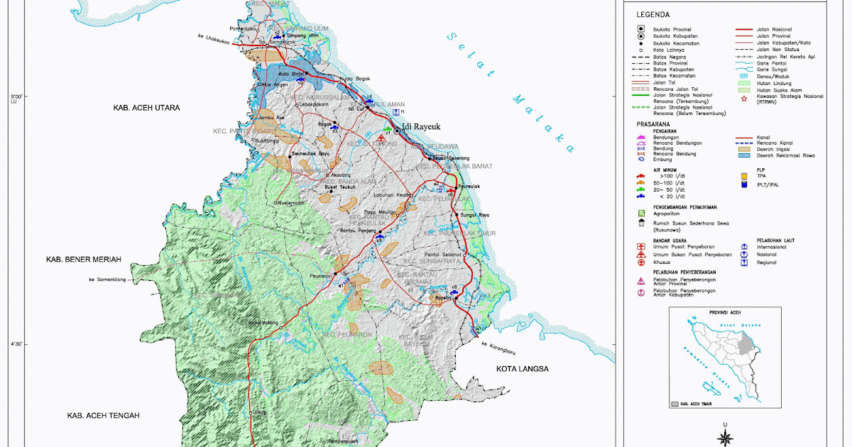 Peta Kabupaten Aceh Timur