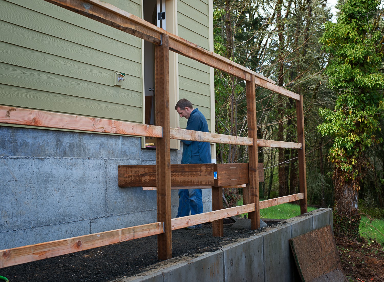 Sparrow Hill House Project: Front Porch, Fence, and Uphill Retaining Wall