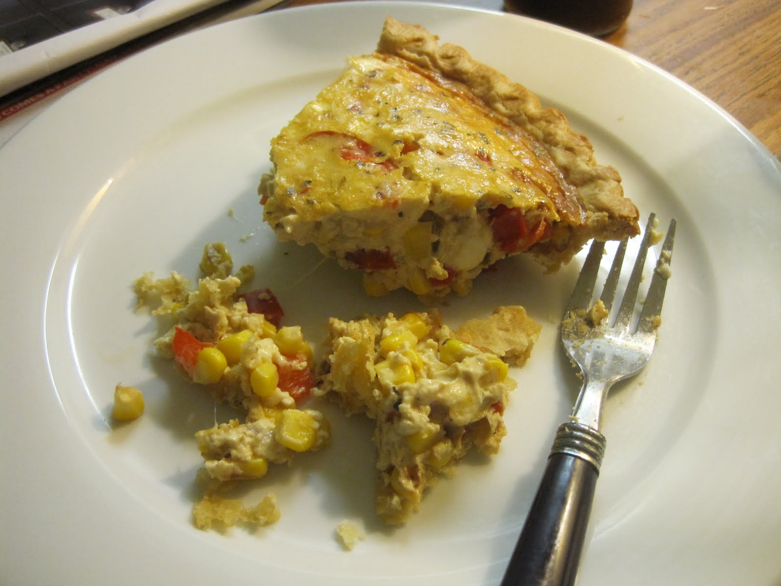 Evelyn's food blog: Corn and red pepper quiche