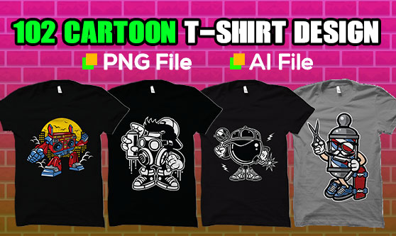 Cartoon t-shirt design vector - Tees Vector