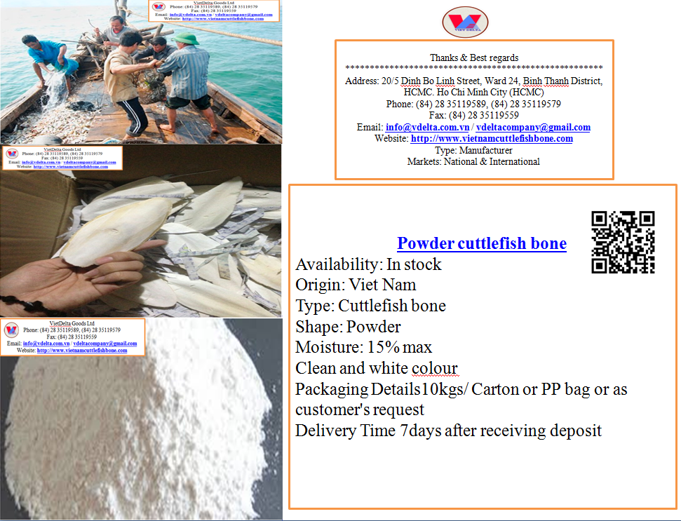 Powder cuttlefish bone