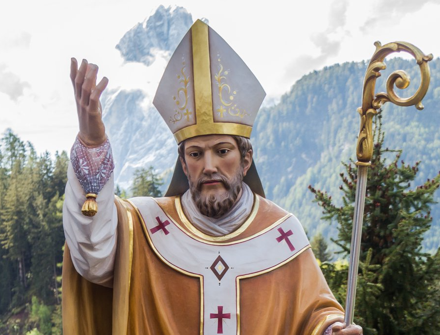 Hand-Carved Statue of St. Rufinus of Capua by Ferdinand Stuflesser 1875 ...