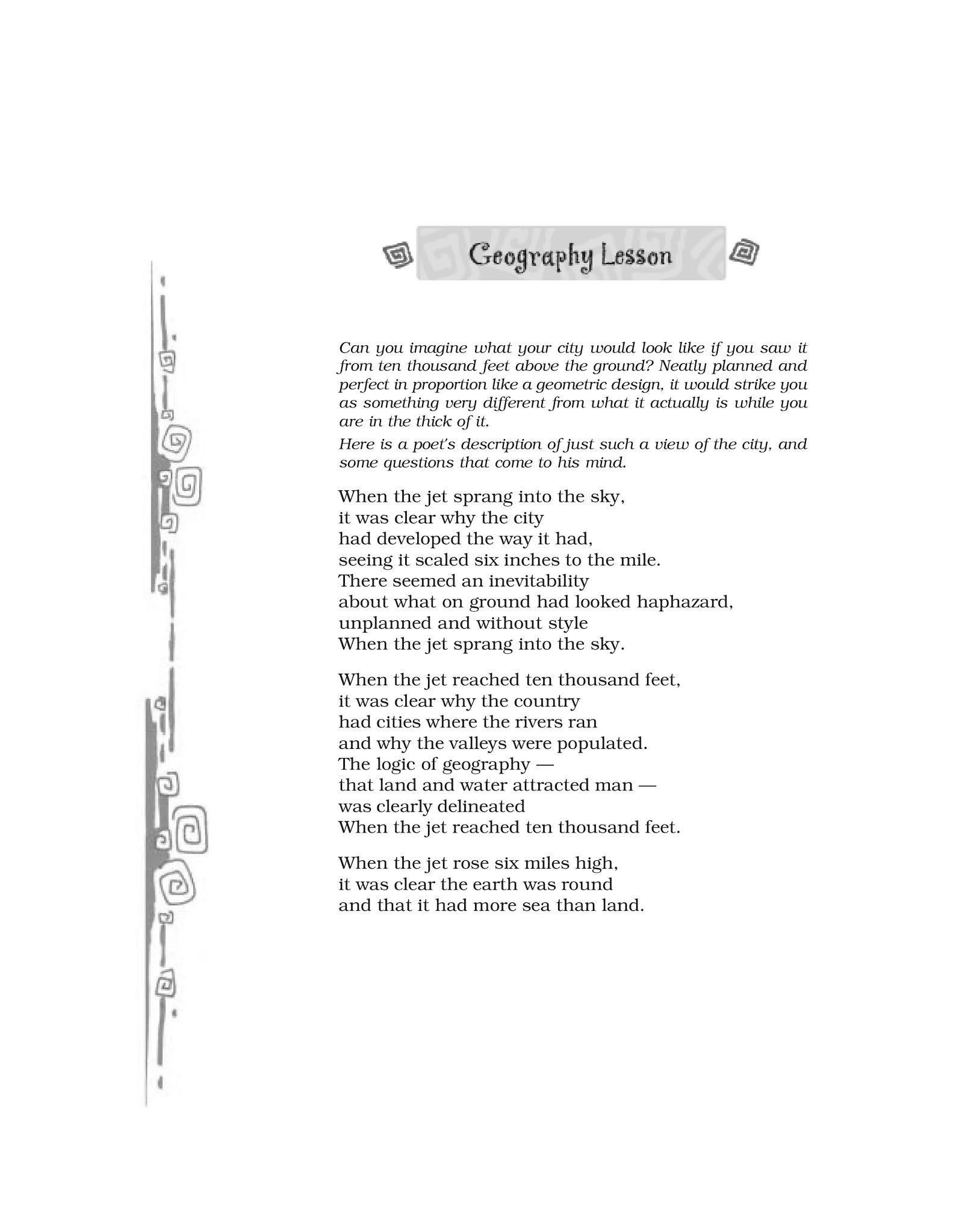 NCERT Class 8 English Honeydew Poem Chapter 2 : Geography Lesson