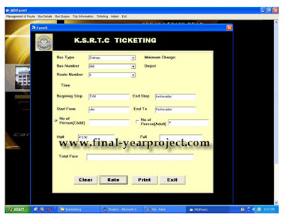 Bus Ticketing System VB Project - Free Final Year Project's