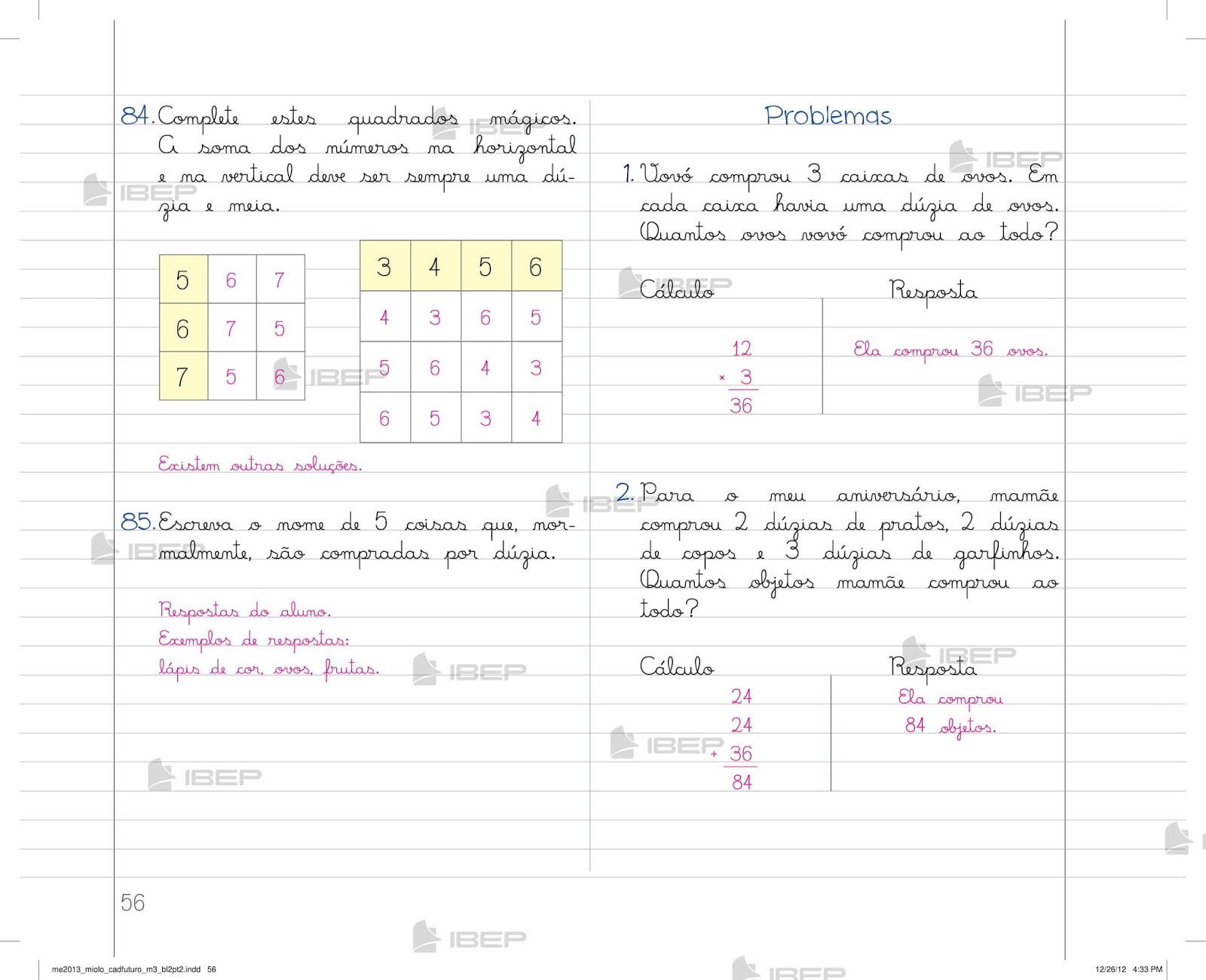 CADERNO DO FUTURO 3 ANO MATEMÁTICA PROFESSOR. - Aprender e Brincar