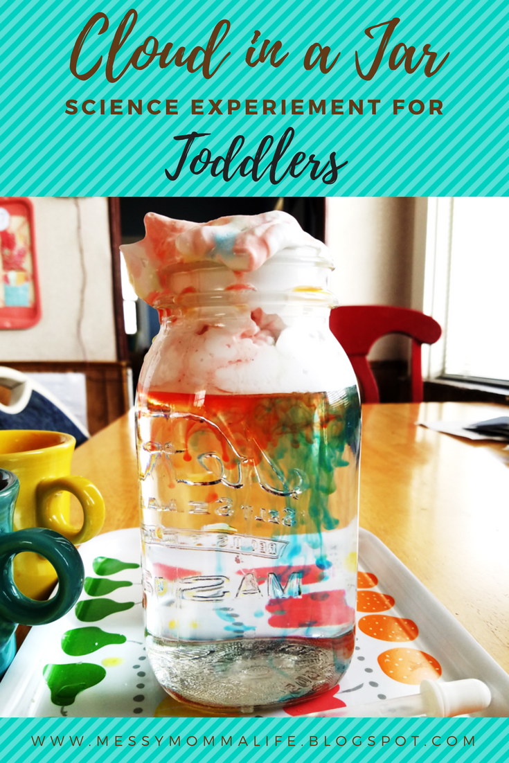Cloud in a jar Science Experiment for Toddlers