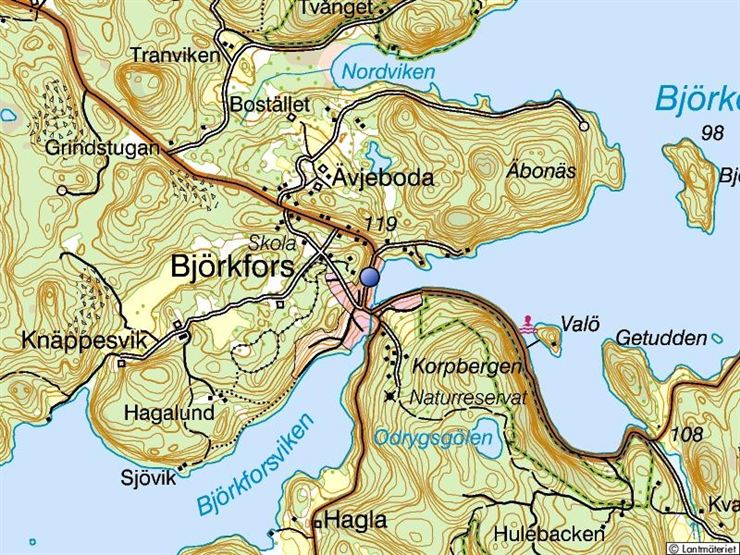 Kapellet i Björkfors: Karta