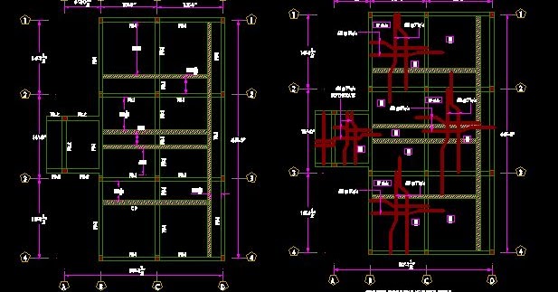 Structural drawing in Autocad file for Residential Building (Project No ...