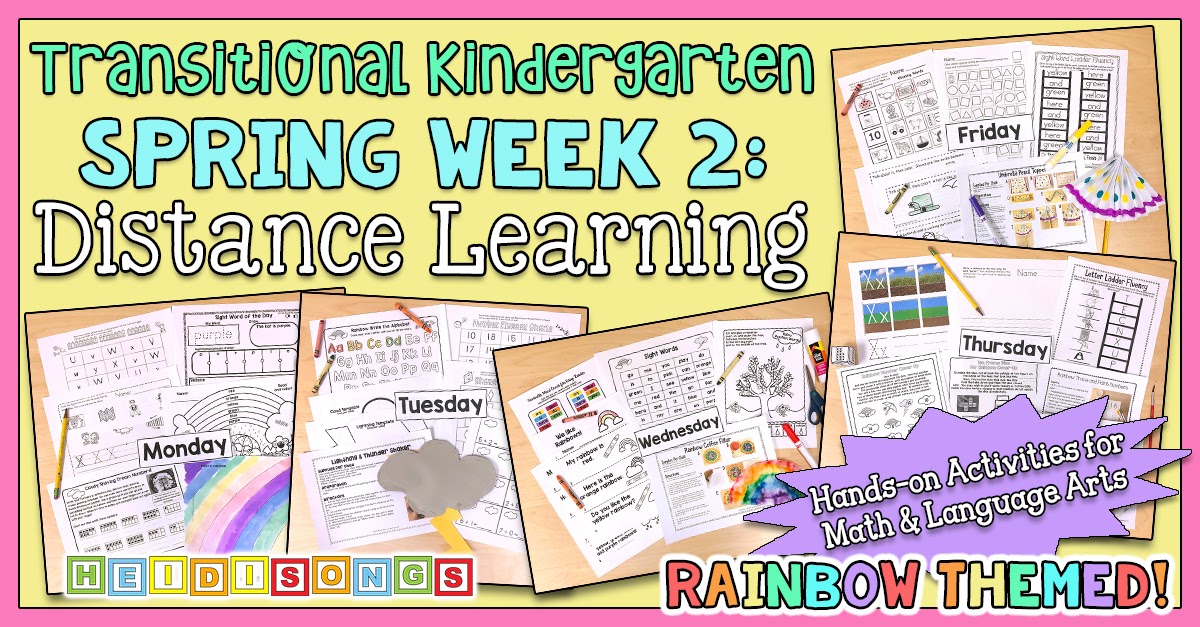 TK Distance Learning Packet: SPRING - Rainbow Theme - Week 2
