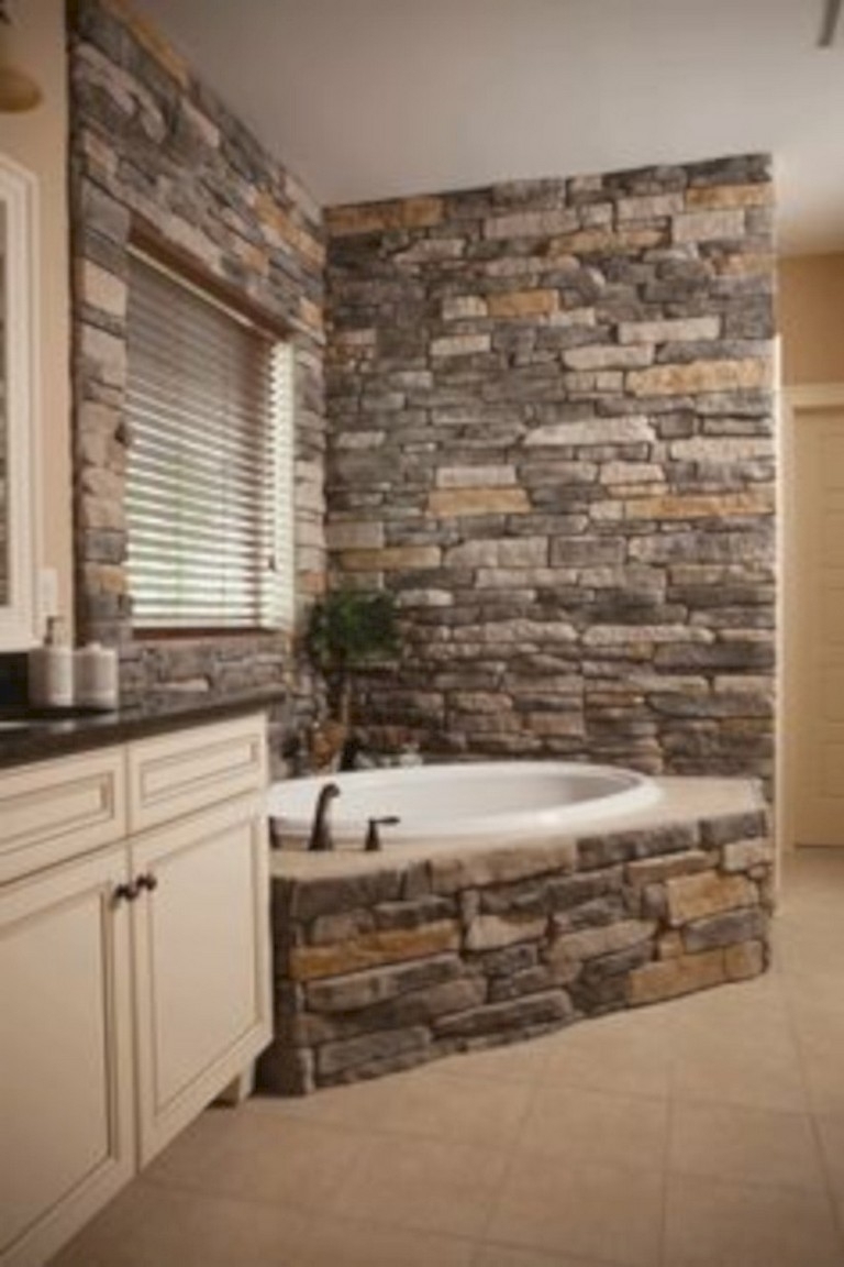 50+ Amazing Bathroom Remodeling With Stone Material Decoration | ARA HOME