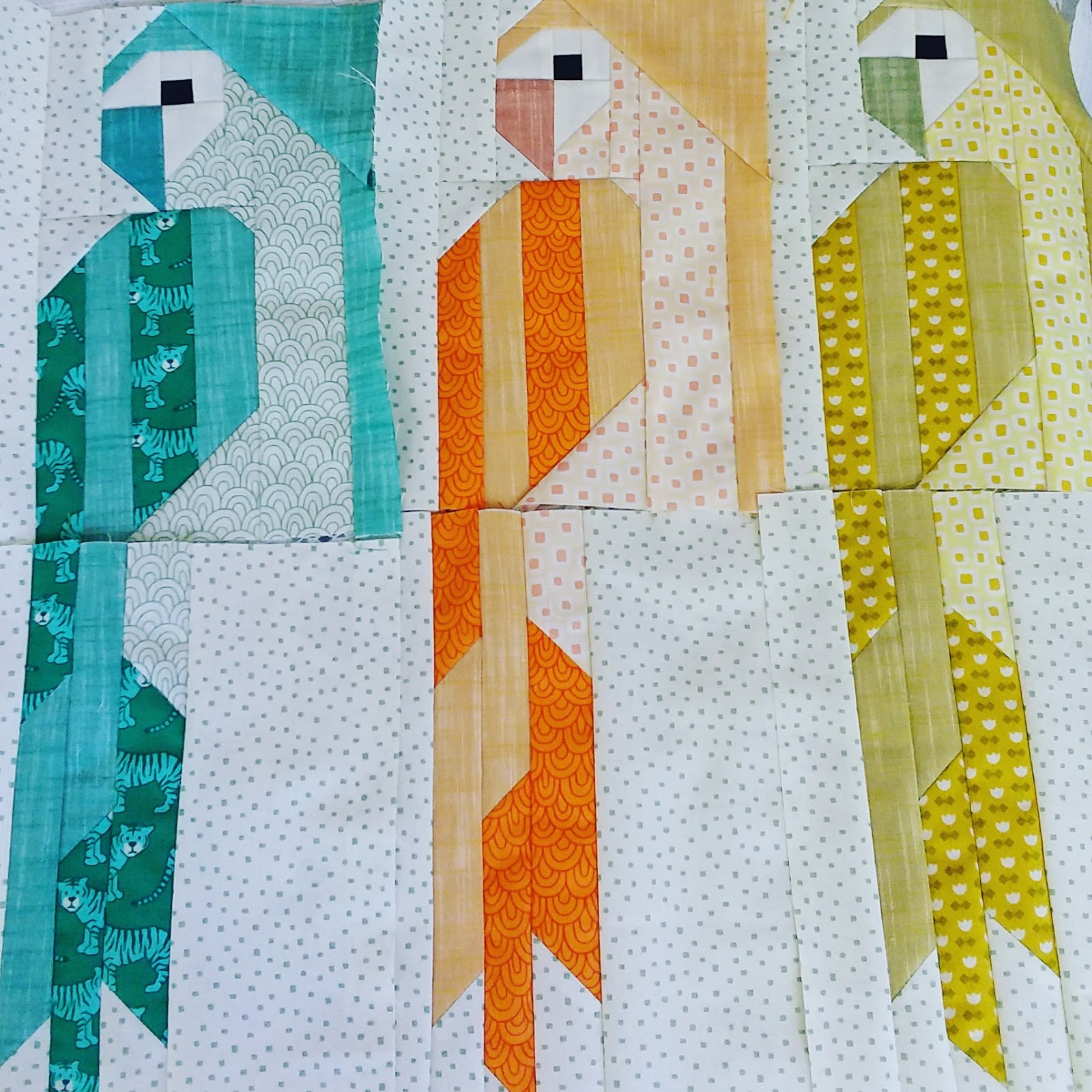 Curlicue Creations: Macaws Quilt ~ A Work in Progress