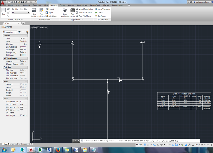 AutoCAD automatic BOM update by single command