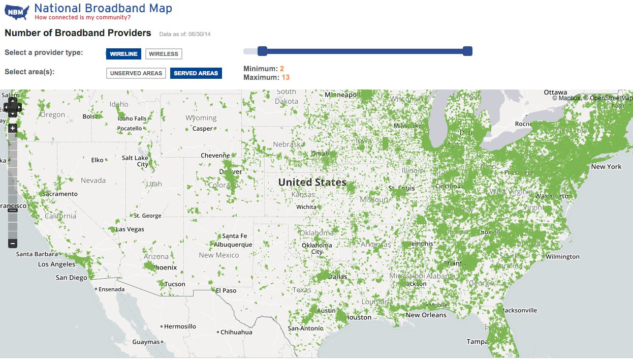 Internet Services Business Information: National Broadband Map