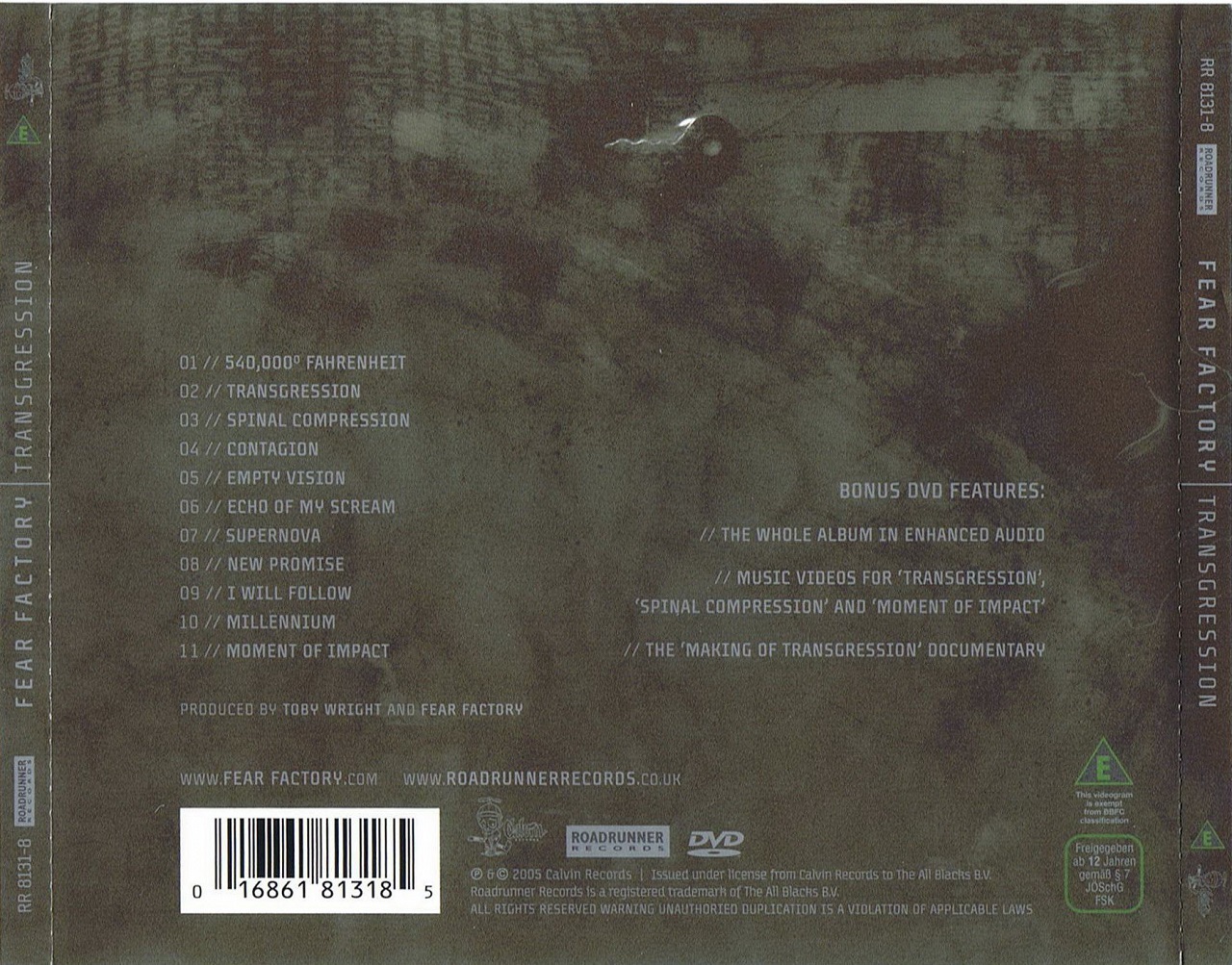 Classic Rock Covers Database: Fear Factory - Transgression (2005)