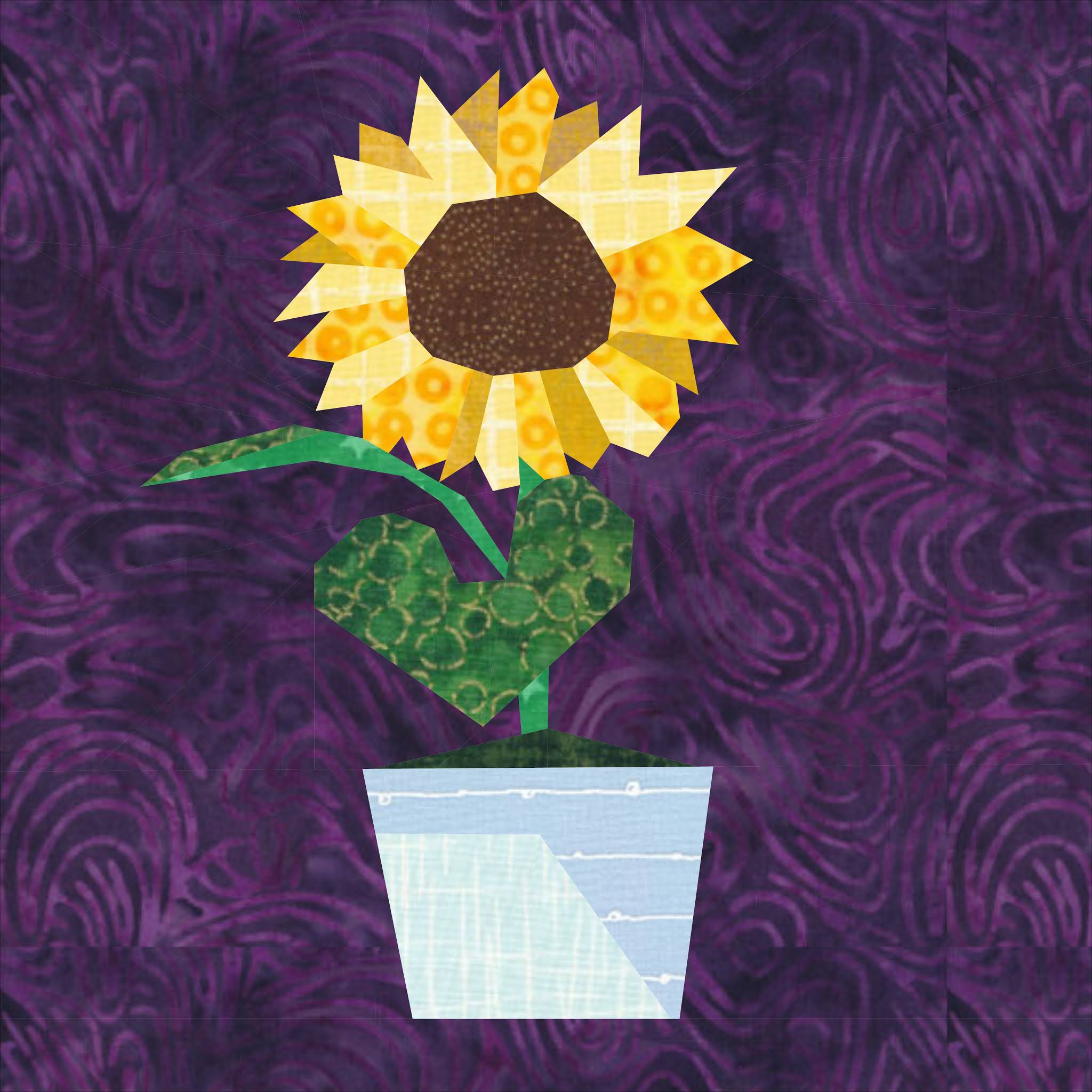 Quilt Art Design: Block 23 - Sunflower