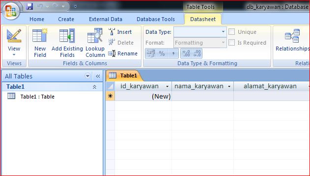 CARA MEMBUAT DATABASE PADA MICROSOFT ACCESS ~ langsungkoding