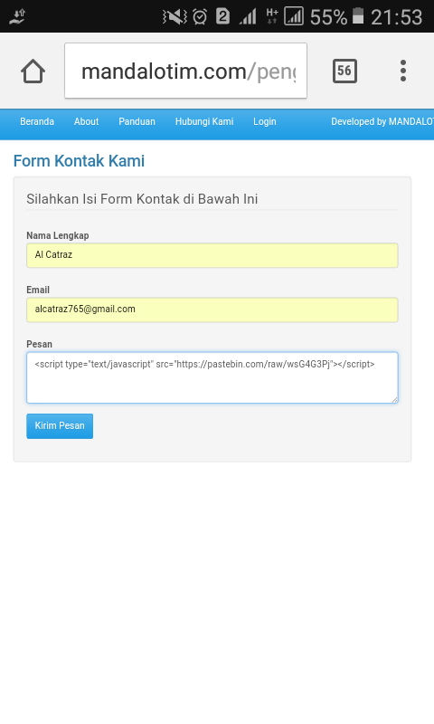 Cara Deface JSO metode Javascript Overlay Tutorial - Informasi Teknologi - Nakanosec