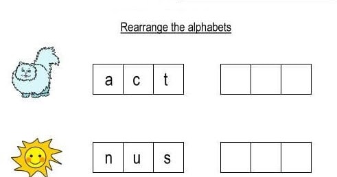 English - worksheet - rearrange the alphabets