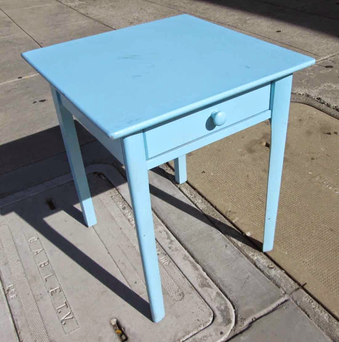 UHURU FURNITURE & COLLECTIBLES: SOLD Light Blue End Table - $35