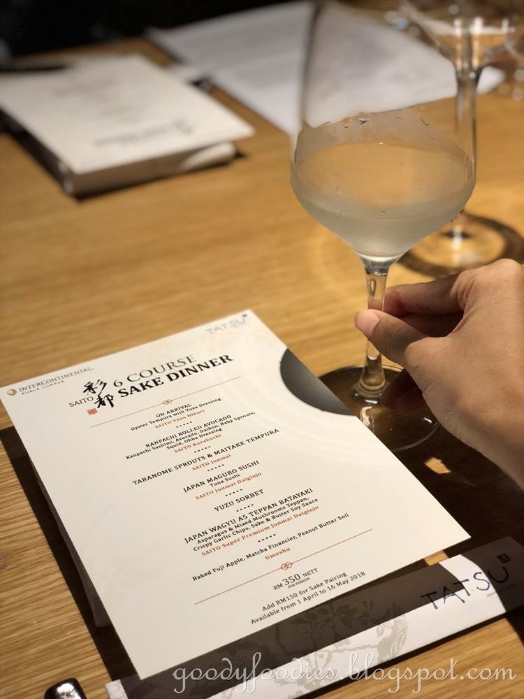 GoodyFoodies: Sake Pairing Dinner: SAITO x Tatsu, InterContinental ...