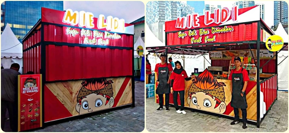Booth Semi Container - Gerobak Outdoor Bahan spandex -Booth container ...
