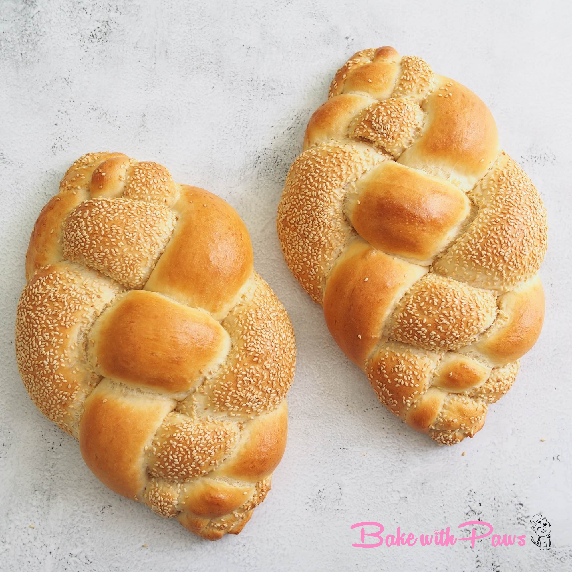 Sesame Braided Bread - BAKE WITH PAWS