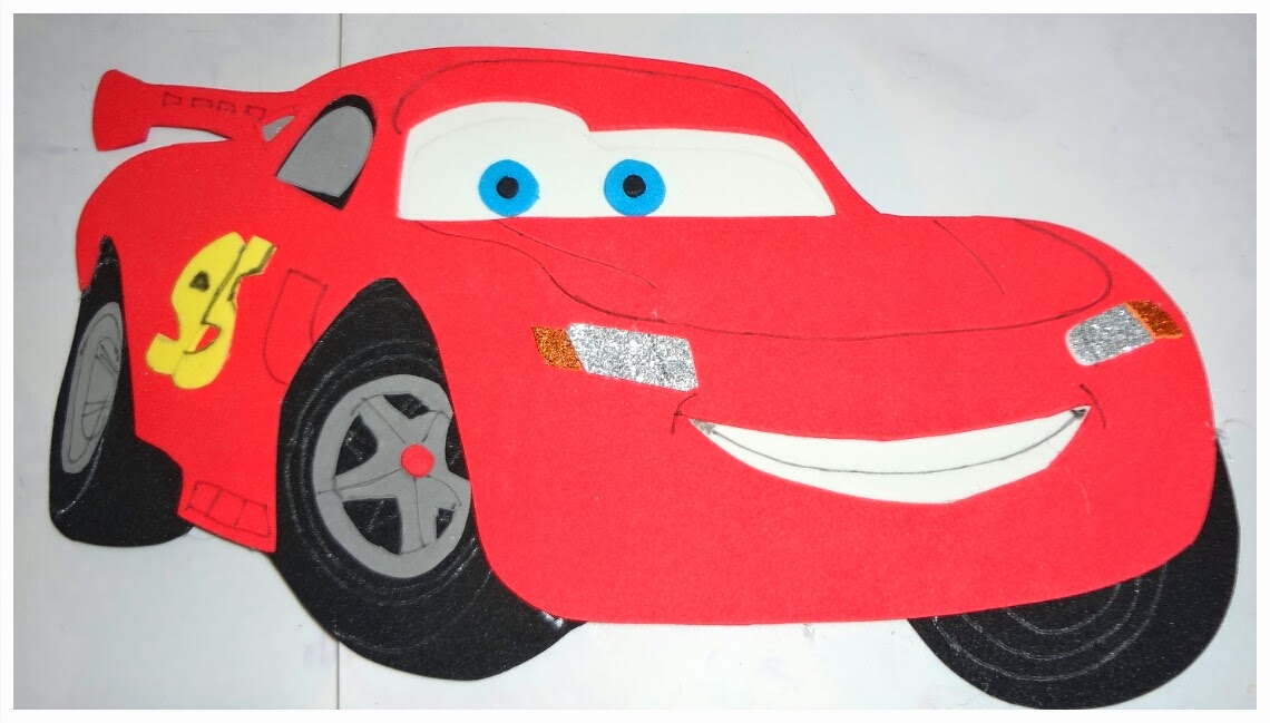 COTILLON.DECORACION CUMPLEAÑOS INFANTILES: FIGURAS DE CARS EN GOMA EVA