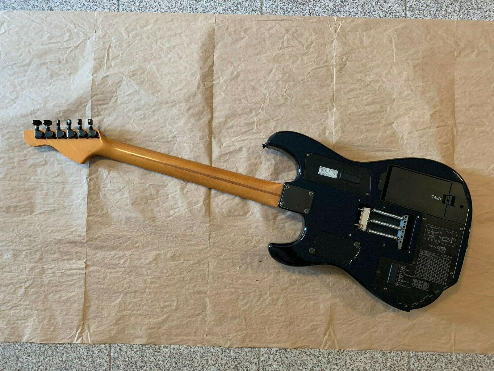 MATRIXSYNTH: Casio PG-300 Turquioseburst Flame Electric Guitar with Midi and Synth Sounds SN 001541