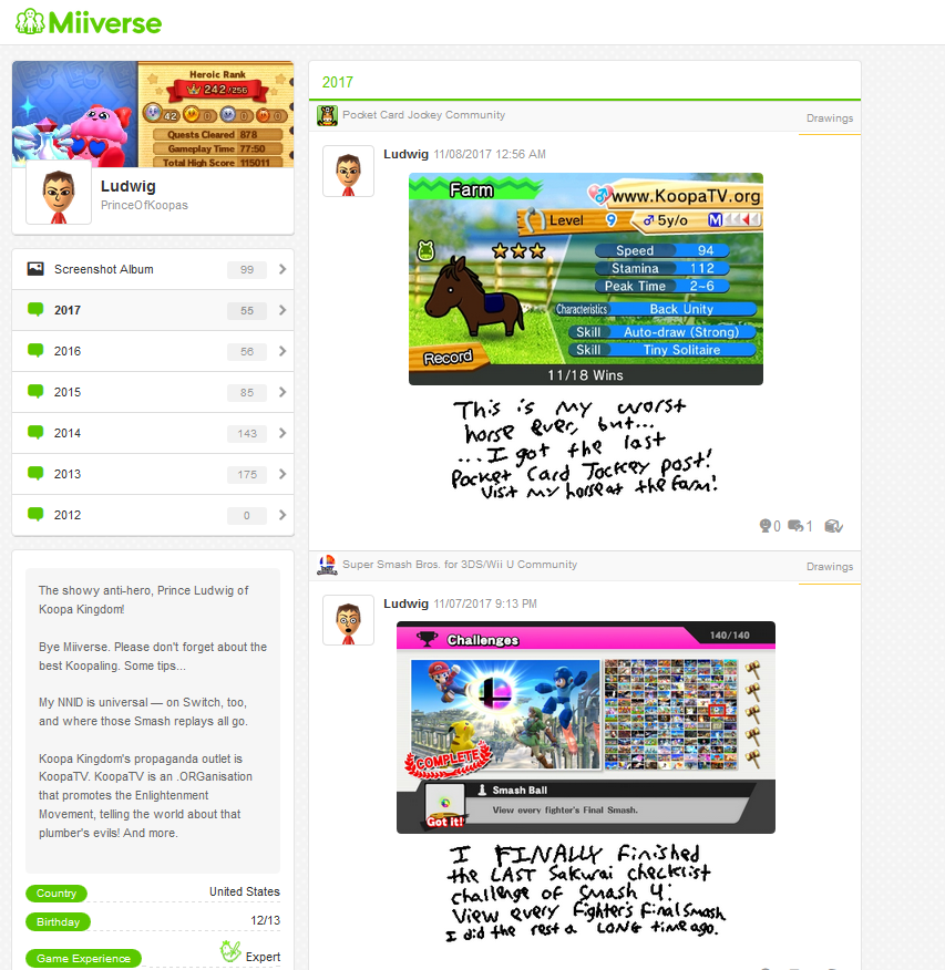 KoopaTV: The Miiverse Post History Has Come In! It's Interesting...