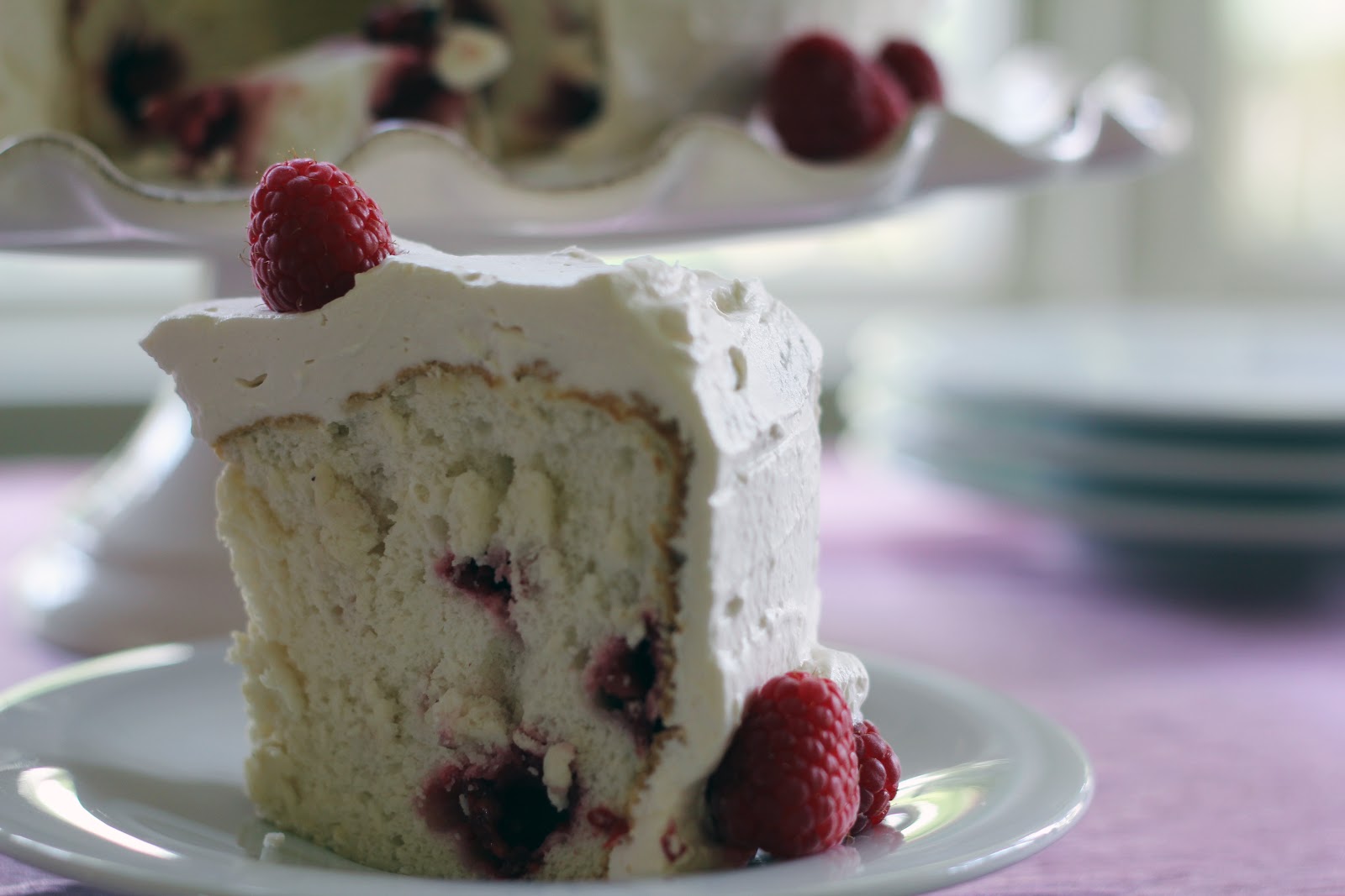 Blue Kale Road: Raspberry Angel Food Cake for Bake Together