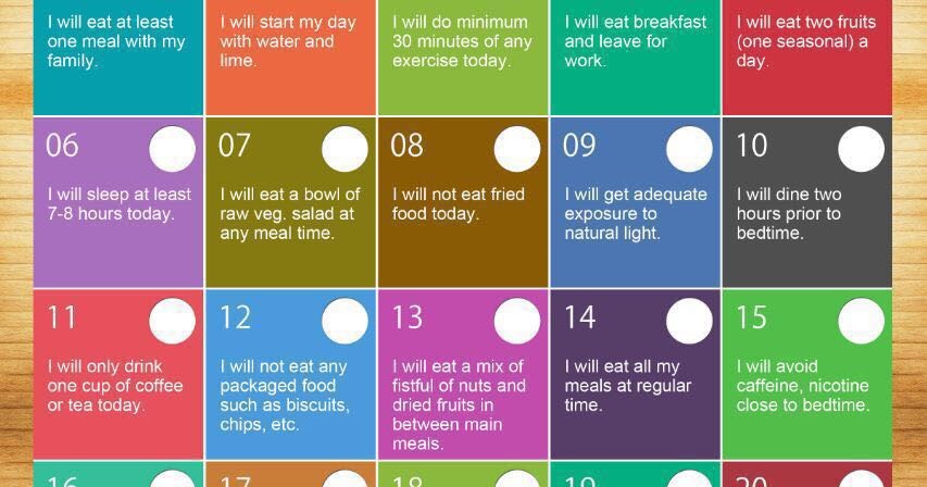 Wellness Pledge Calendar ~ dontwory.com