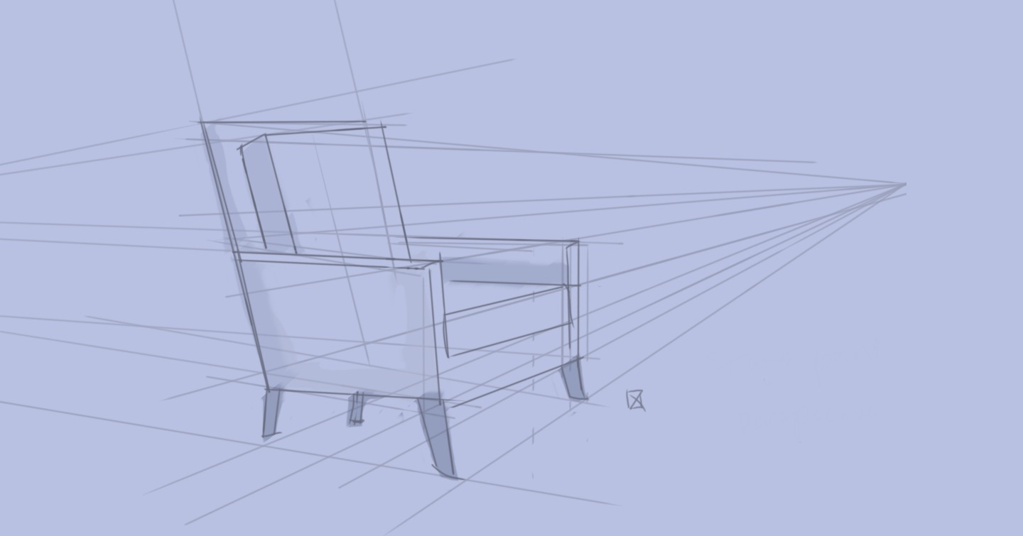 How to draw a chair in perspective?