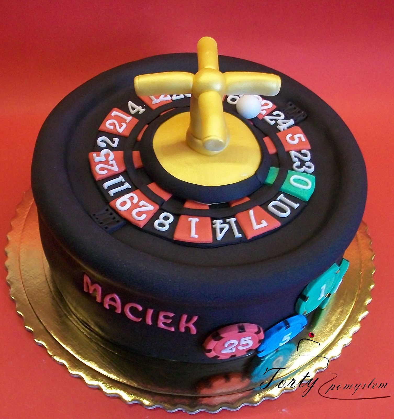 TORTY Z POMYSŁEM Kraków: Tort koło ruletki.