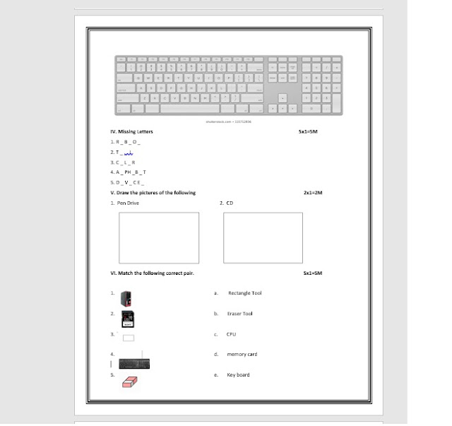 Computer Science: Model Papers Grade 1