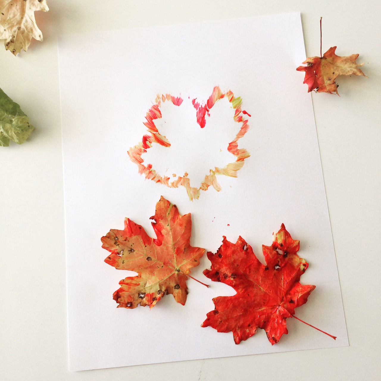 Blue Skies Ahead: Fall Leaf Relief Painting