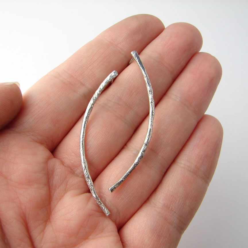 Emily and Eden: Day 6 Textured Curved Bar Earrings