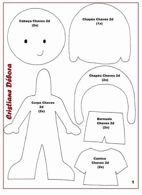 Chaves em Feltro com Molde e Passo a Passo