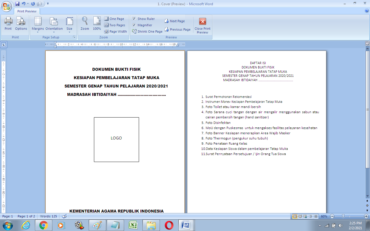 Contoh Cover Dokumen permohonan izin pembelajaran tatap muka di sekolah ...