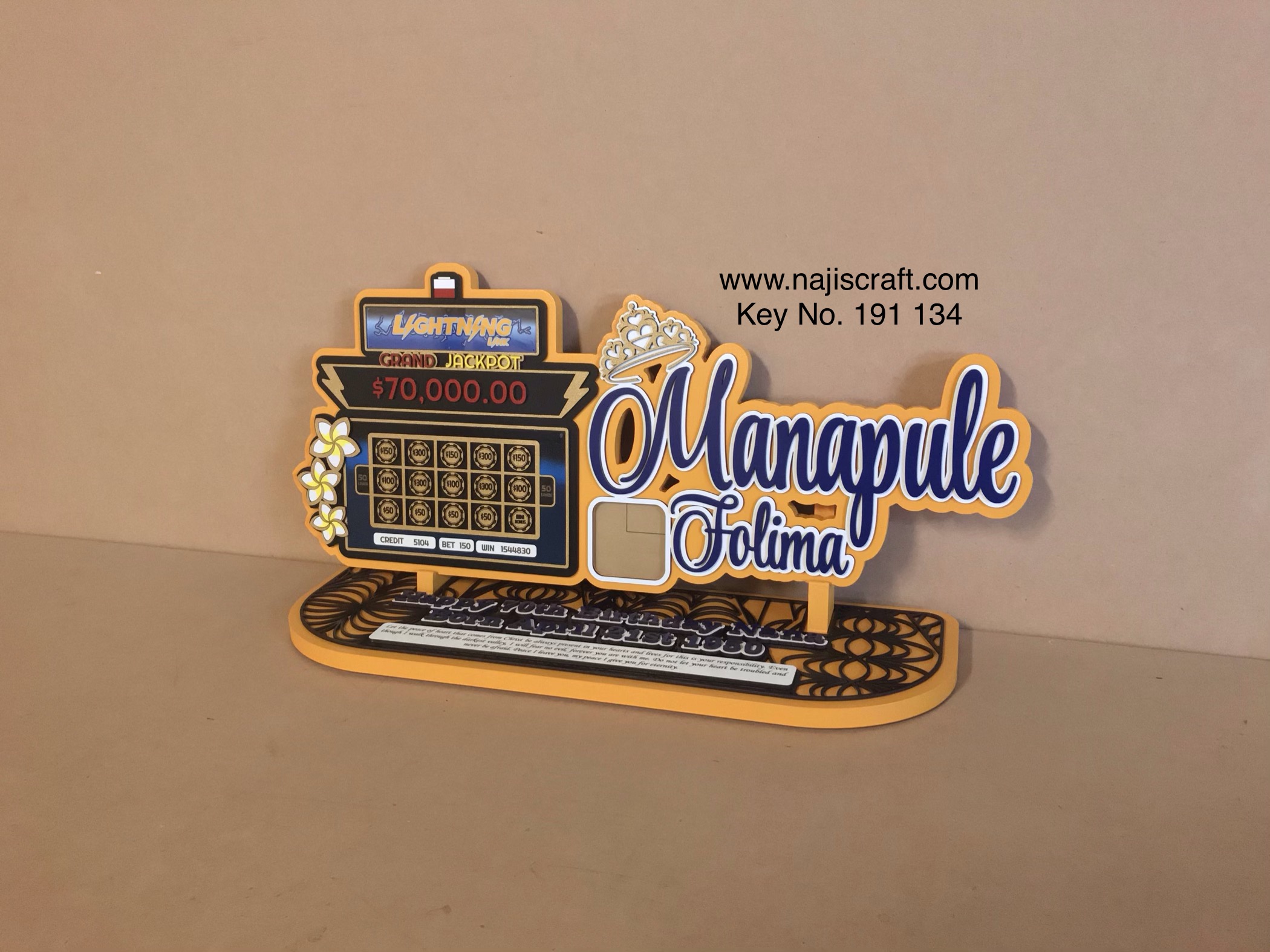 NO. 191134 TONGAN 70TH KEY 70CM - DARK YELLOW