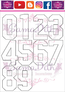 Creaciones Samadith Peru: MOLDE NUMEROS 3 COLLEGE SOLID