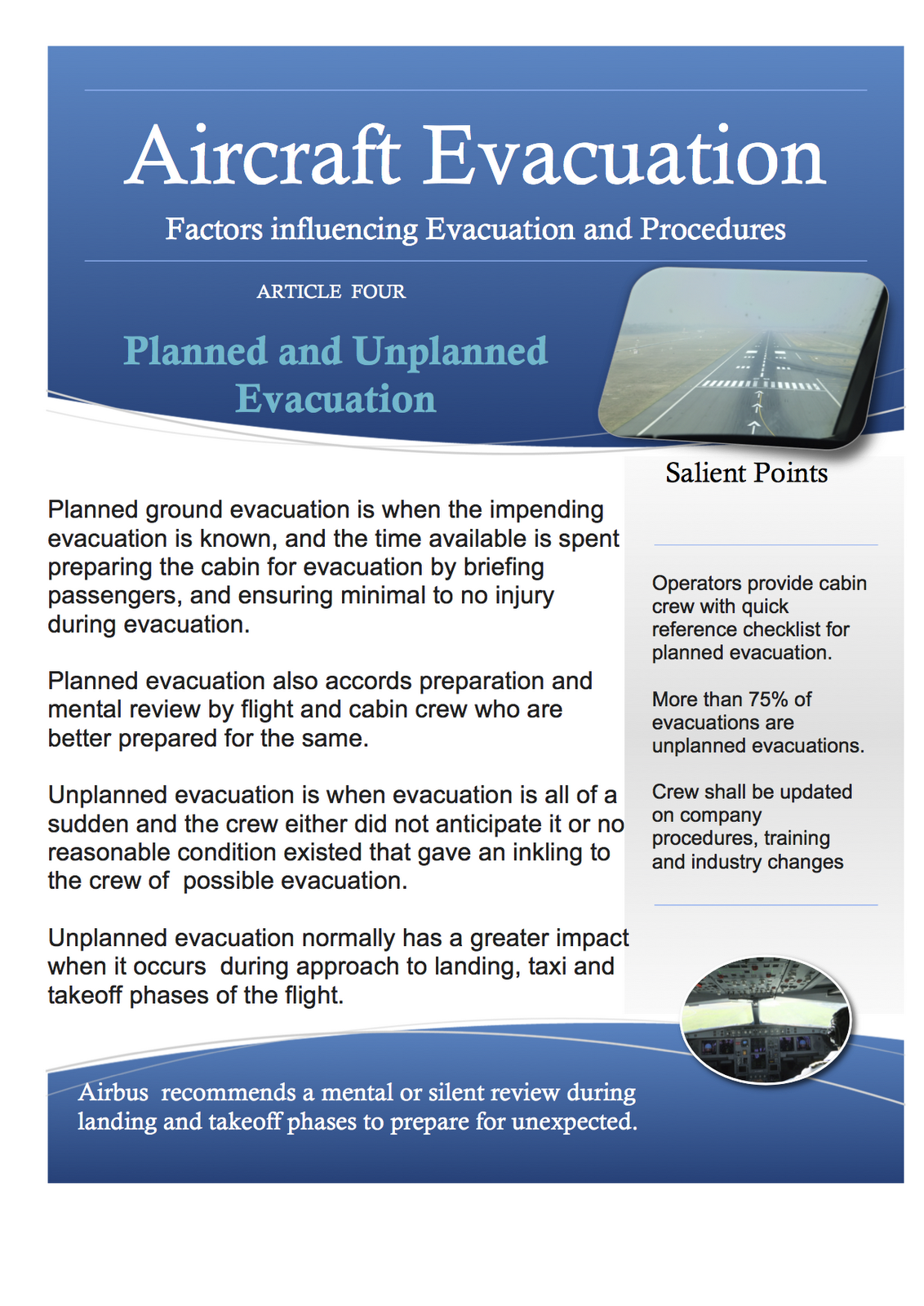 AIRCRAFT EVACUATON -Planned and Unplanned | Flight Blog
