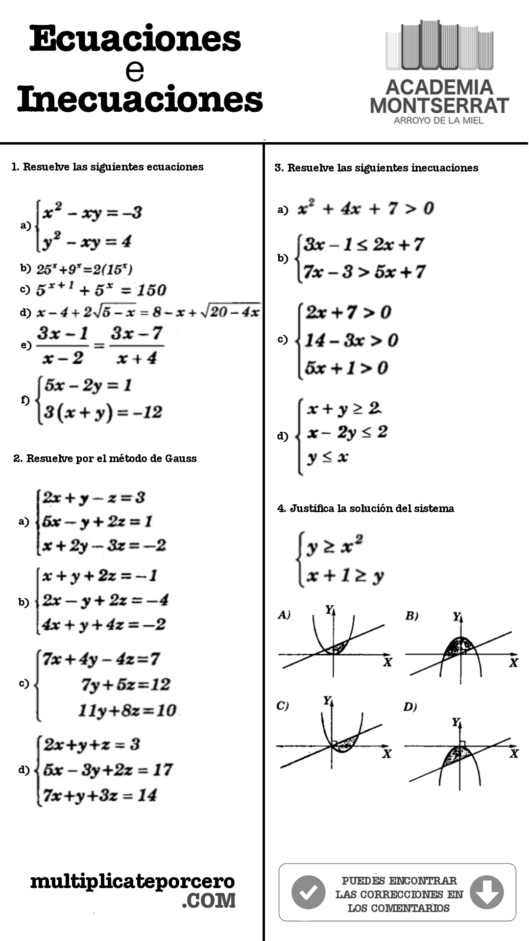 multiplicateporcero: Ecuaciones e Inecuaciones